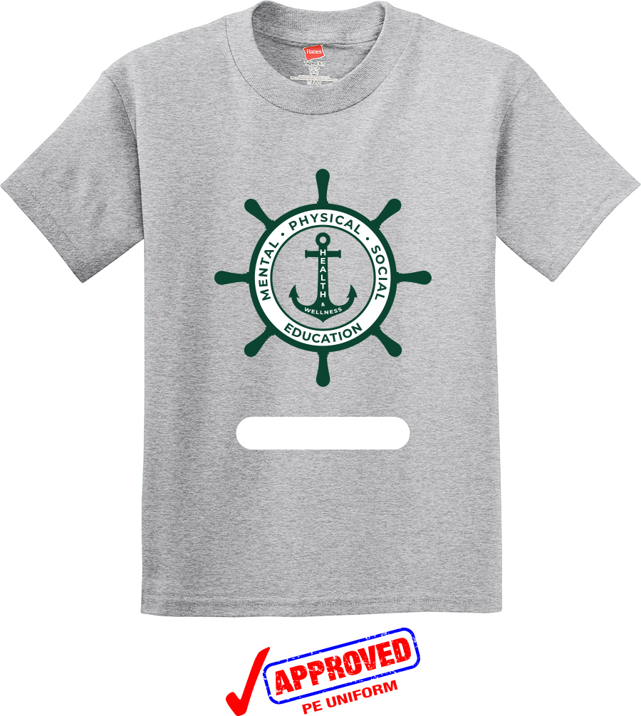 PE Uniform - Hanes Essential-T 100% Cotton T-Shirt- Light Steel ...