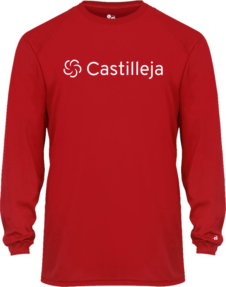 Youth Badger L/S Core Tee, Red: sportpacks.com