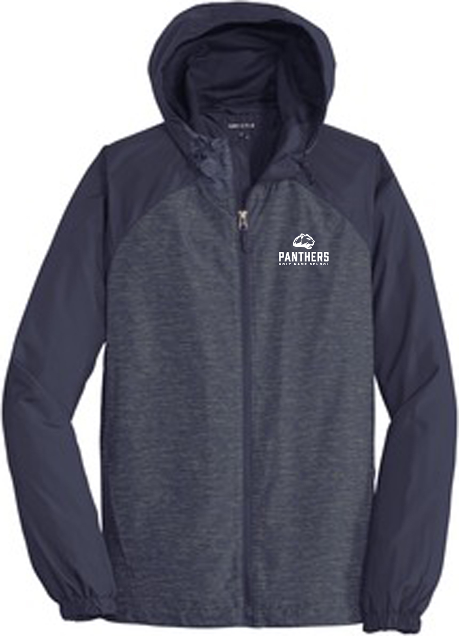 Heather Hooded Wind Jacket, True Navy: sportpacks.com