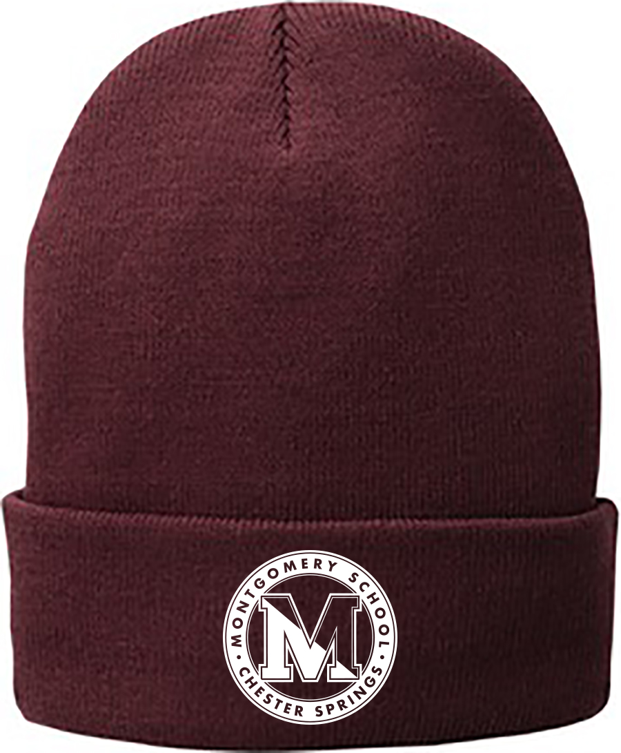 Fleece-Lined Knit Cap, Maroon: sportpacks.com
